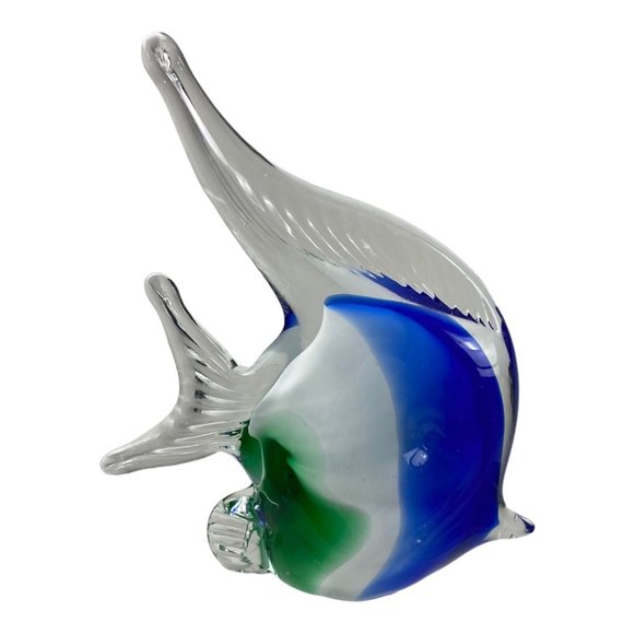 Art | Vintage Art Glass Angel Fish Sculpture Paperweight Nautical Ocean ...